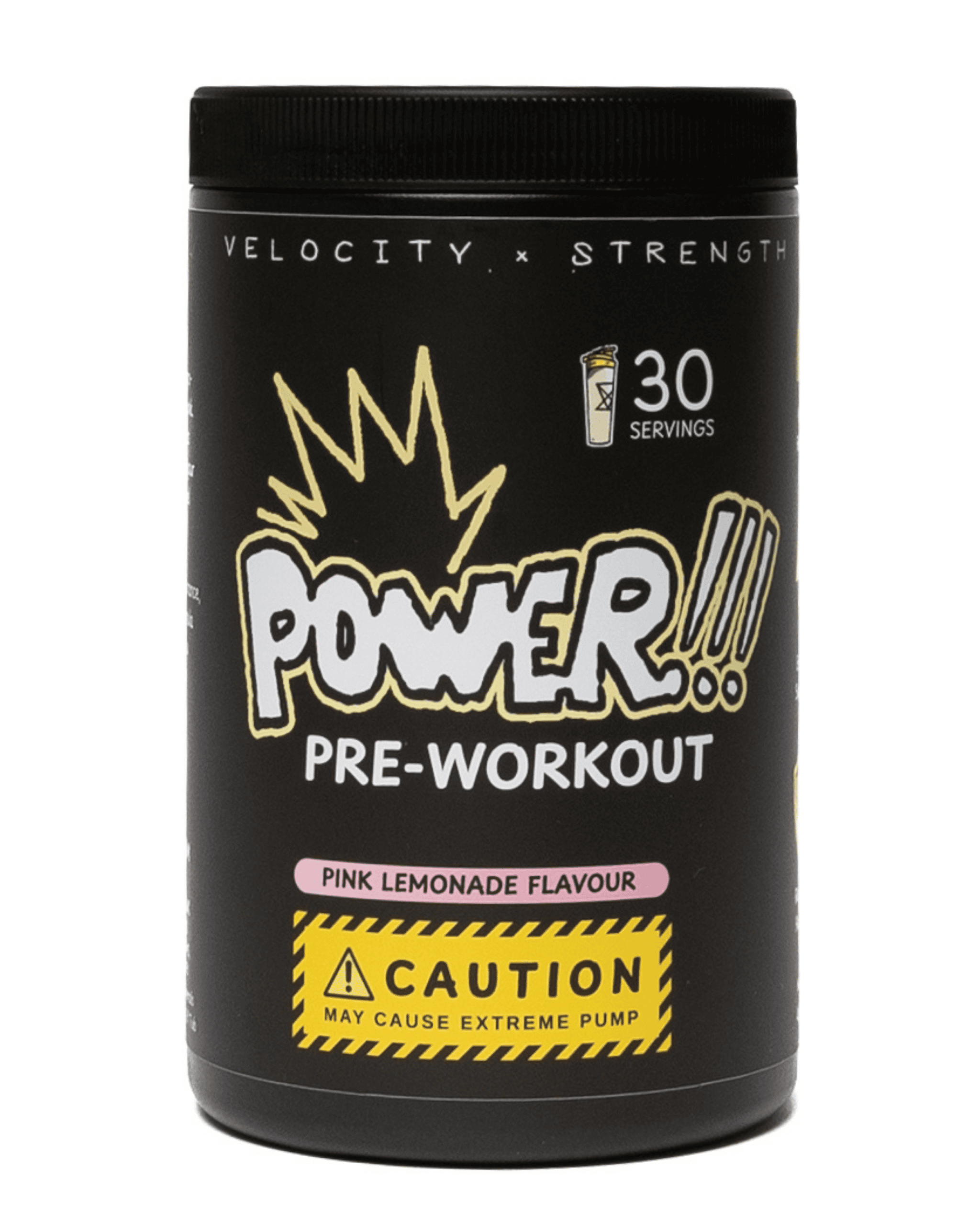 POWER!!! Pre-Workout Powder - UK Made Pump-Focussed Mix Tub